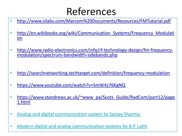 Frequency Modulation And Its Application Pptx