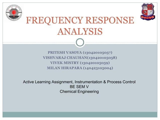Frequency Response Analysis and Bode Diagrams for First Order Systems ...