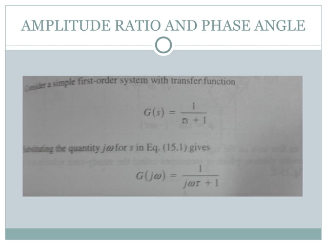 Frequency Response Analysis and Bode Diagrams for First Order Systems ...