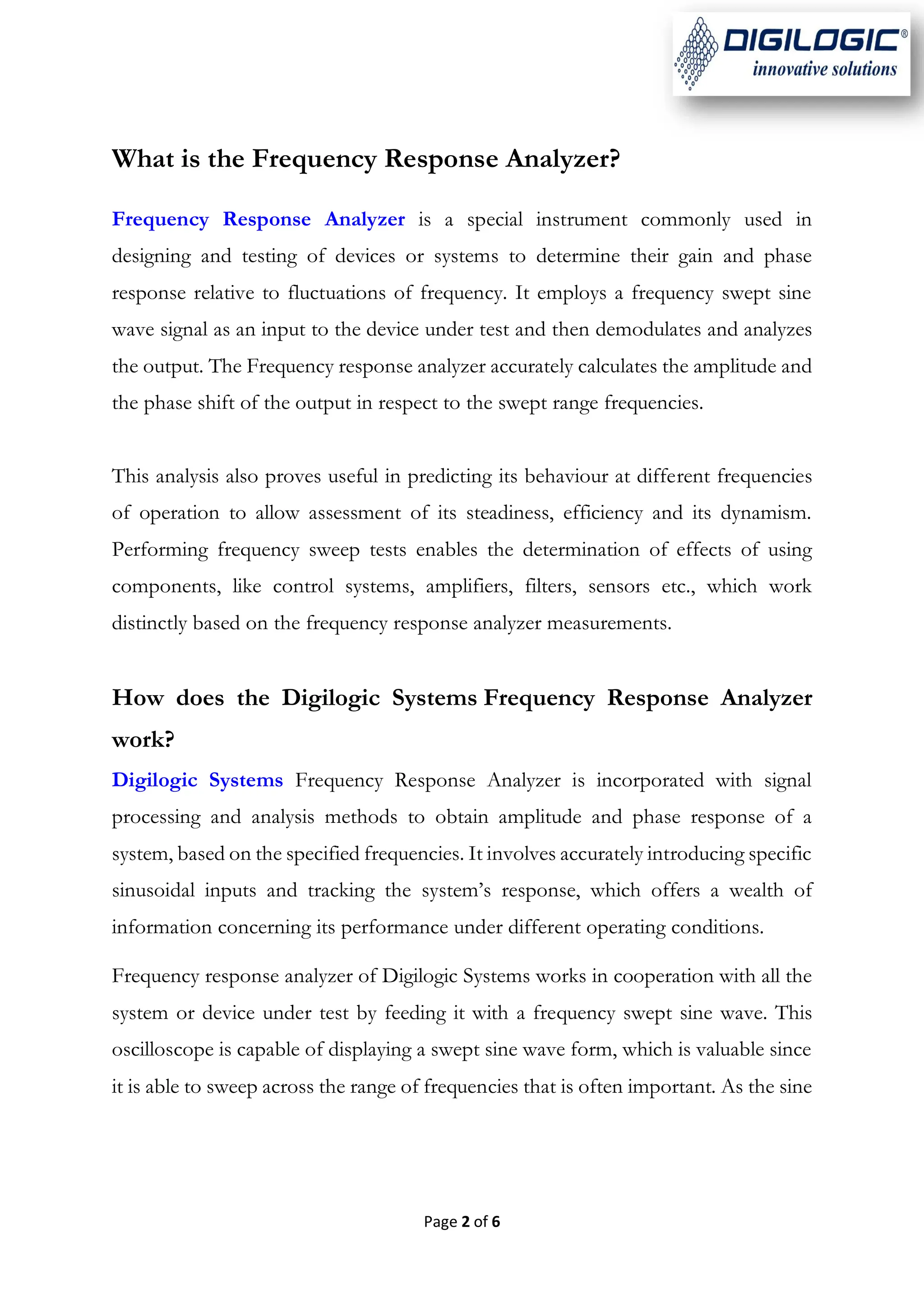 Frequency Response Analyzer - Digilogic Systems | PDF