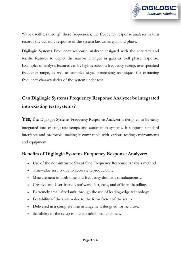 Frequency Response Analyzer - Digilogic Systems | PDF