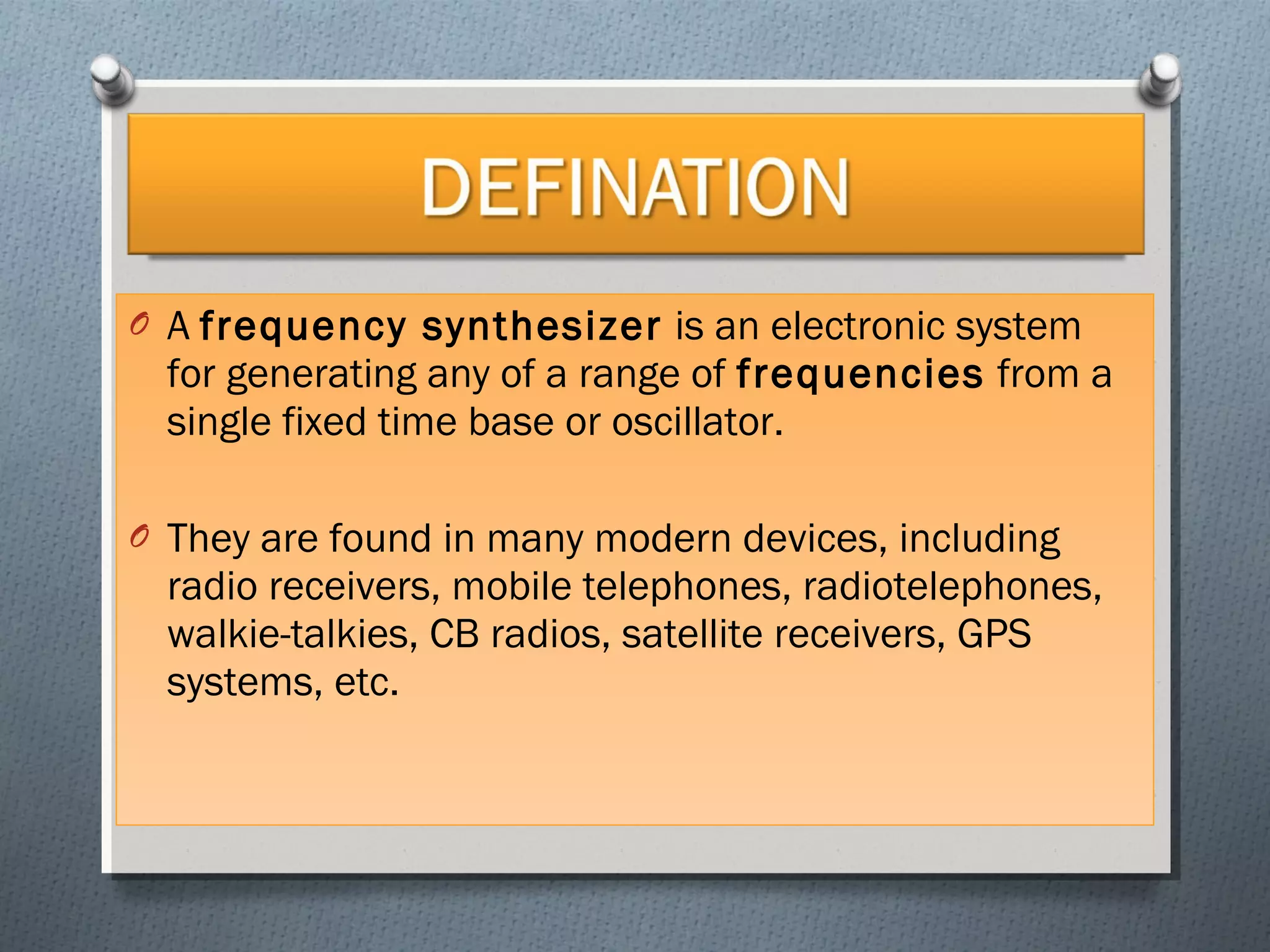Frequency synthesizer(mm) | PPT