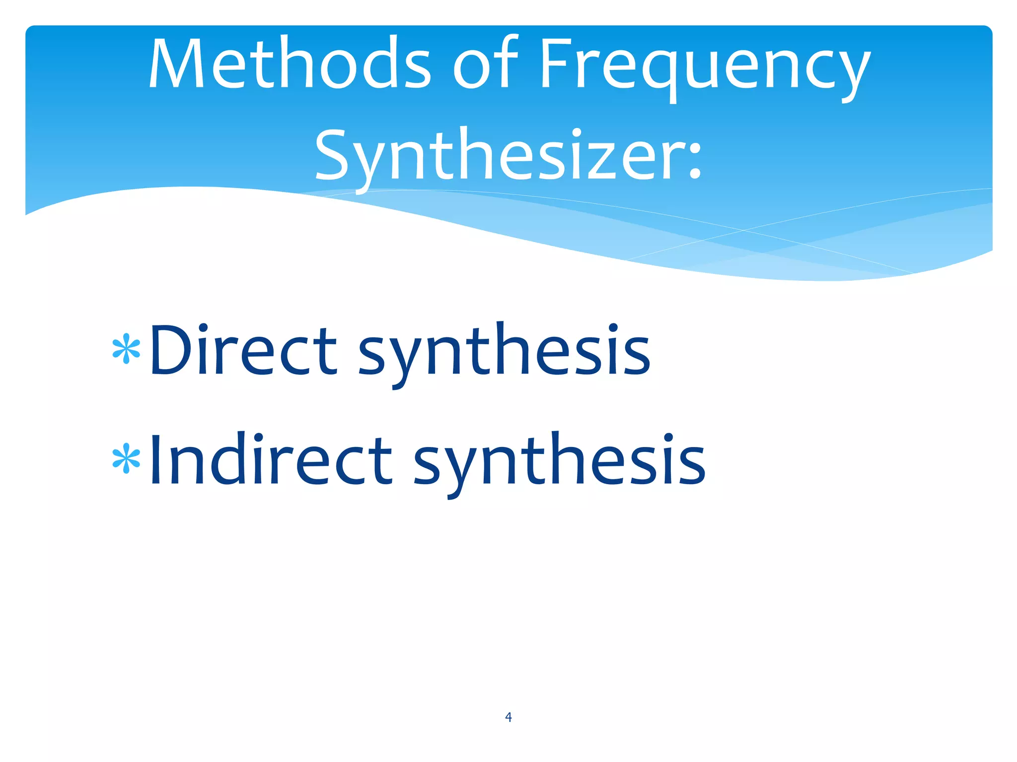 Frequency synthesizers | PPTX