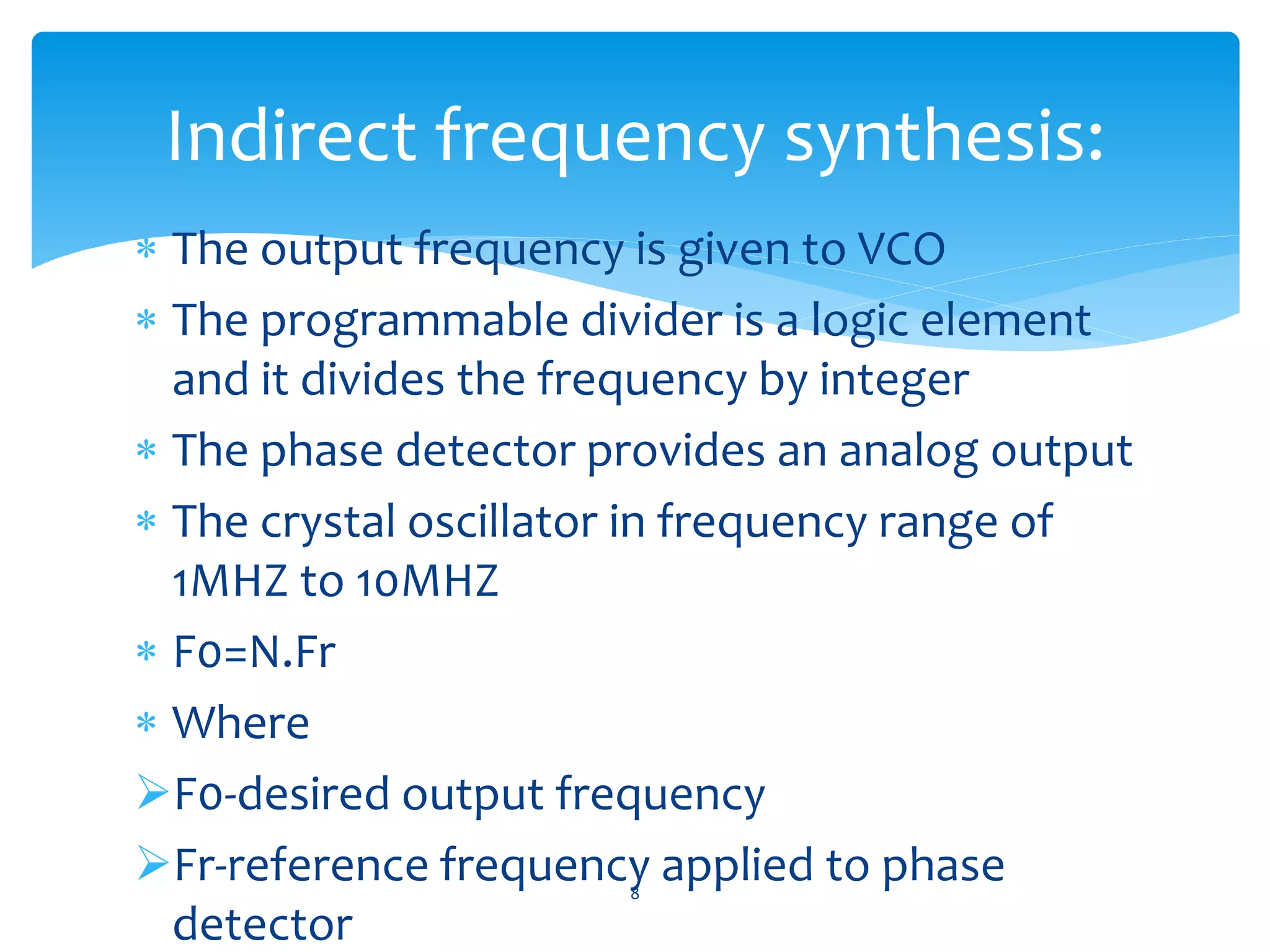 Frequency synthesizers | PPTX