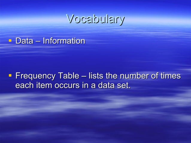 Frequency table and line plot | PPT