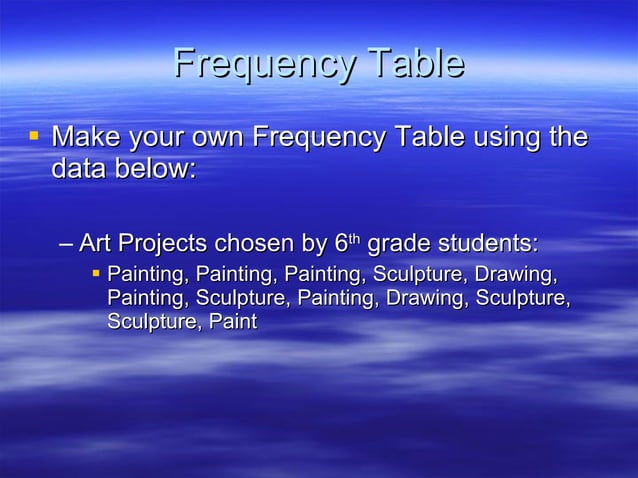 Frequency table and line plot | PPT
