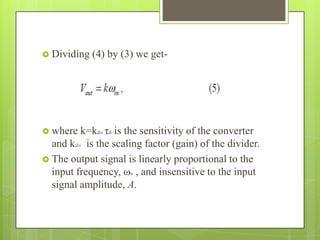 Frequency to voltage converter.final | PPTX