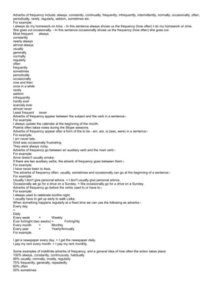 Practice about frequency words | DOC