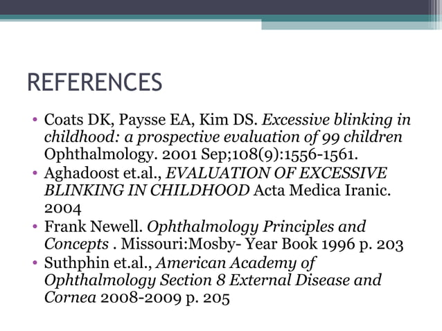 Frequent blinking in children | PPT