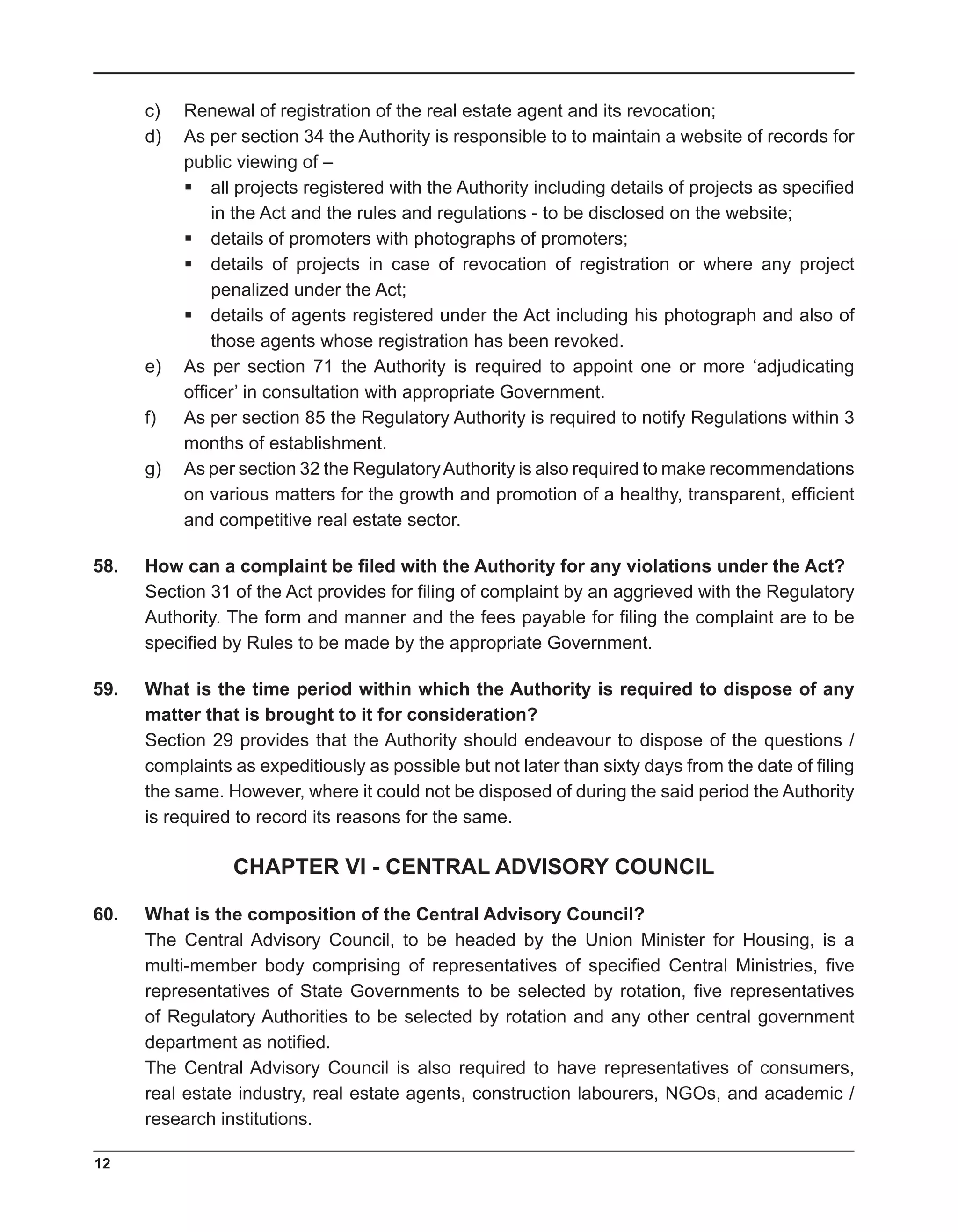 Frequently asked Questions on RERA | PDF