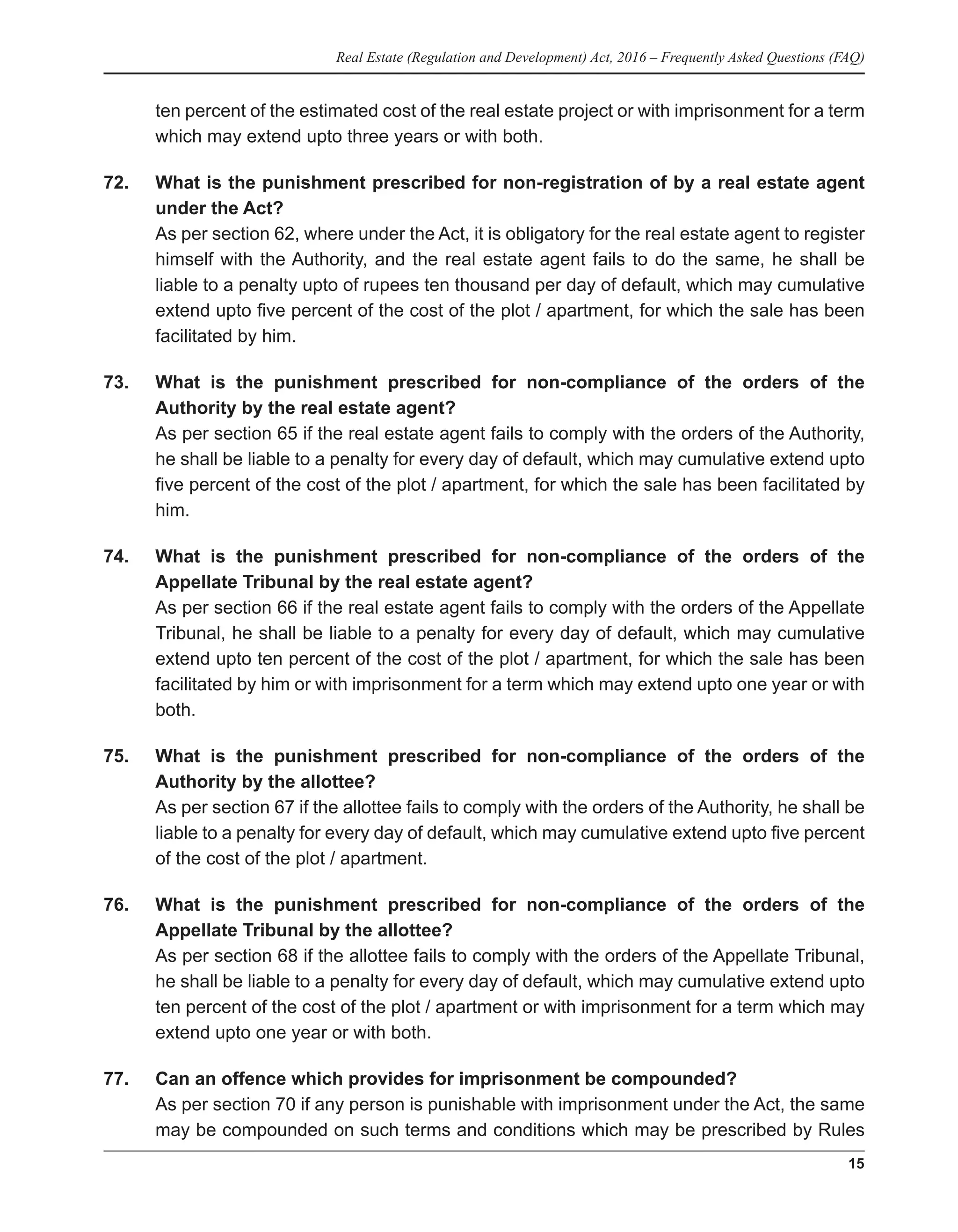 Frequently asked Questions on RERA | PDF