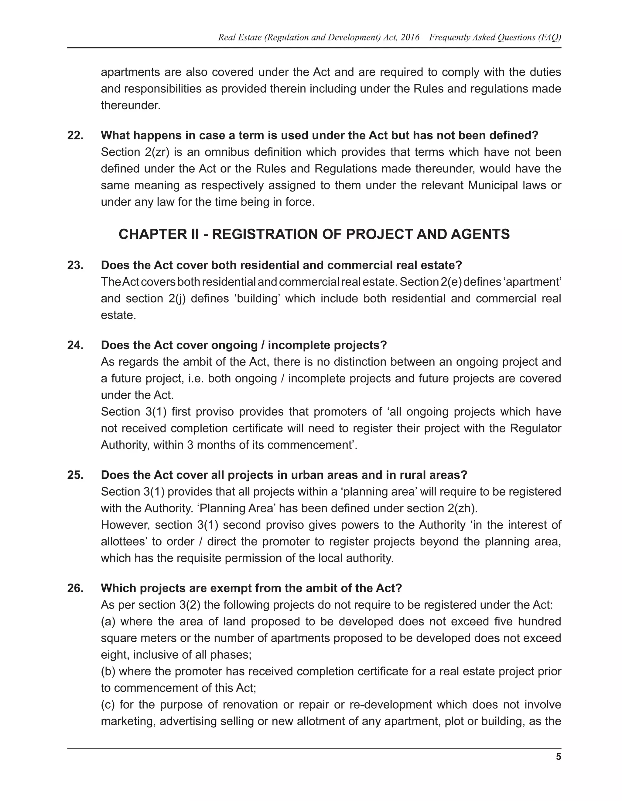 Frequently asked Questions on RERA | PDF