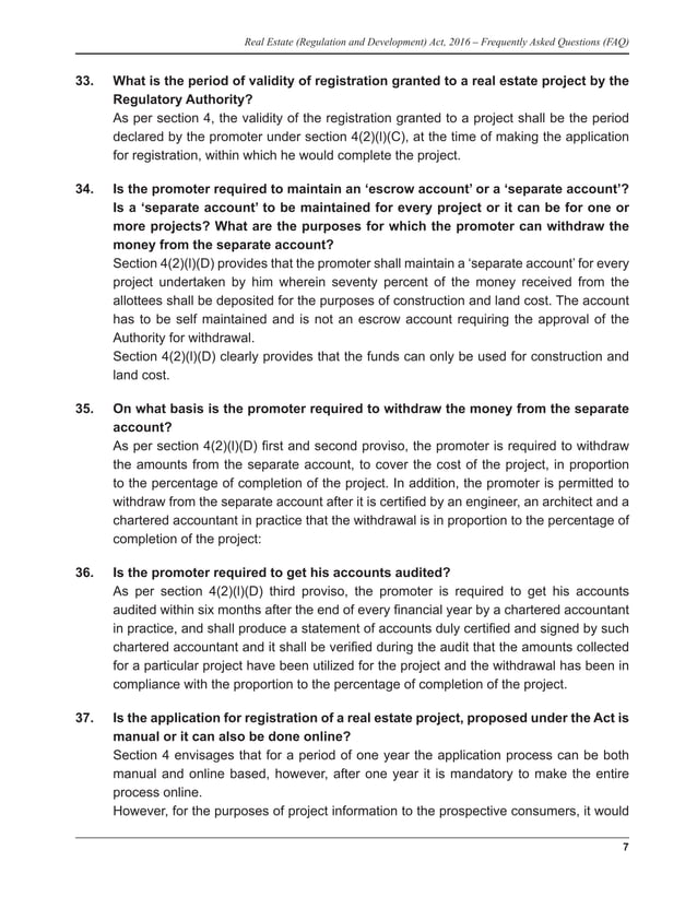 Frequently asked Questions on RERA | PDF | Government Support and ...