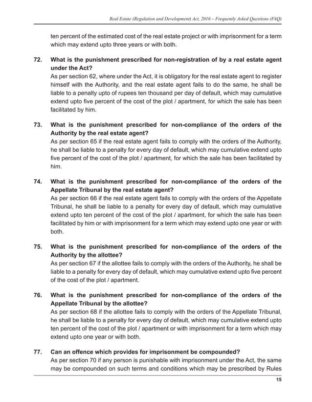 Frequently asked Questions on RERA | PDF | Government Support and ...