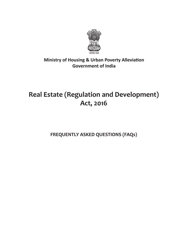Frequently asked Questions on RERA | PDF | Government Support and ...