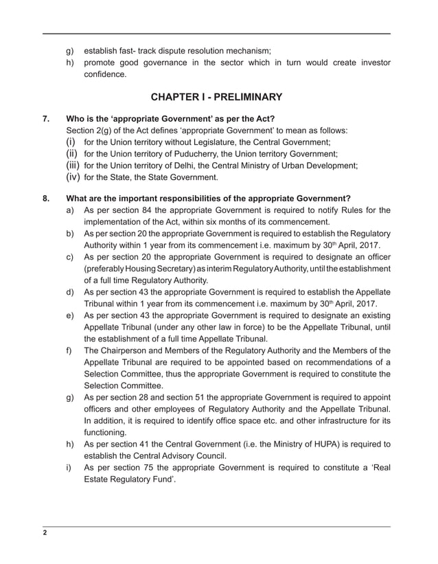 Frequently asked Questions on RERA | PDF | Government Support and ...