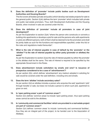 Frequently asked Questions on RERA | PDF