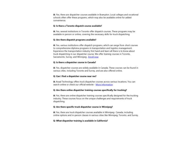 Frequently Asked Questions- Truck Dispatcher Training Course- Avaal ...
