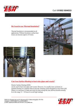 Frequently Asked Questions on Trace Heating | PDF