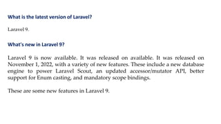 Frequently Asked Questions About Laravel | PPTX