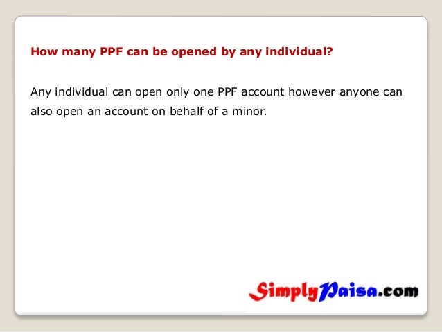 Frequently asked questions about Investment in PPF account