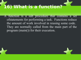 Frequently asked questions in c | PPT