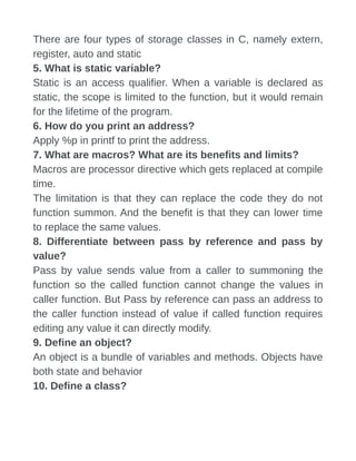 Frequently asked tcs technical interview questions and answers | PDF