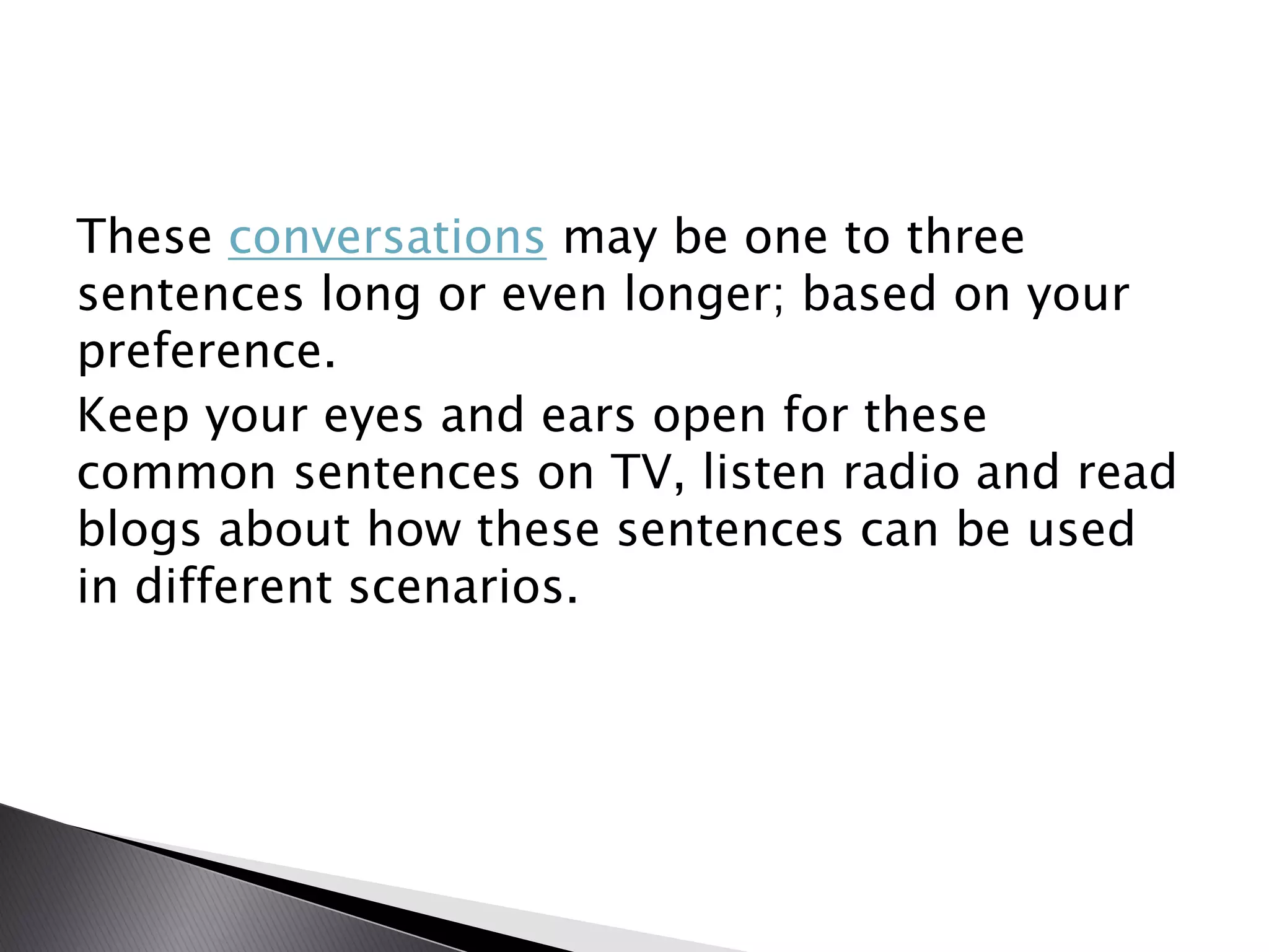 Frequently used sentences in english.in