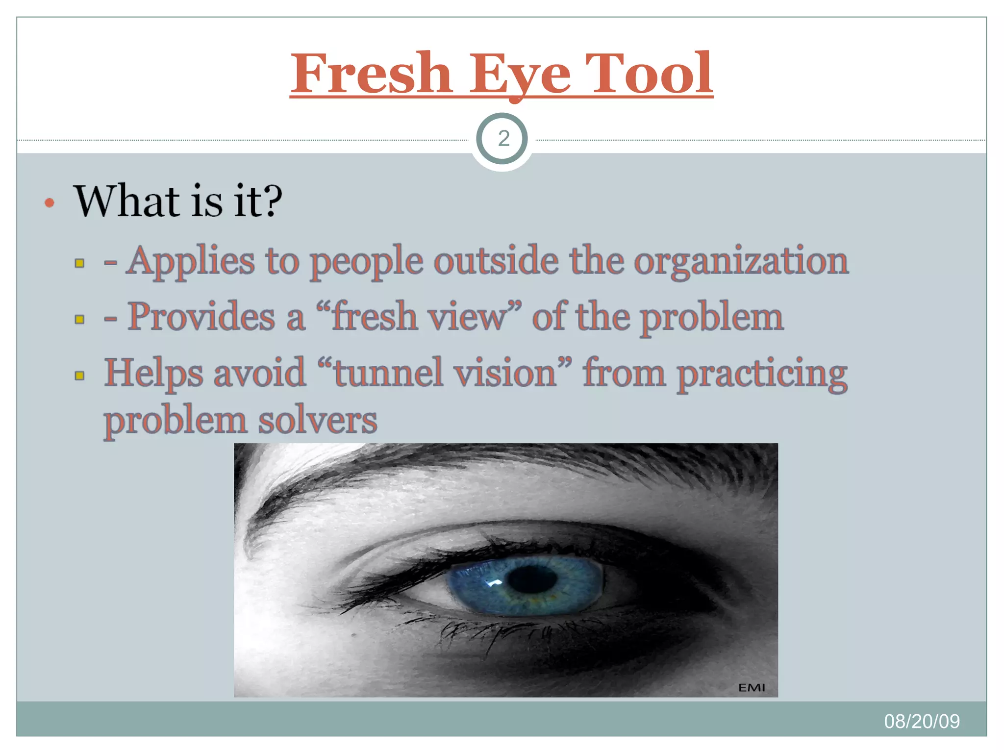 Fresh Eye Tool Campbell | PPT