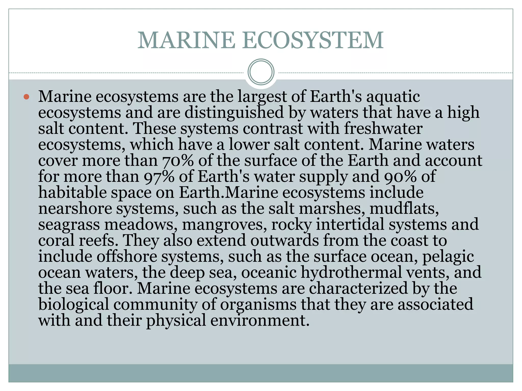 Fresh and marine ecosystem | PPTX