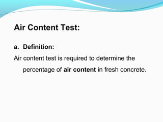 Fresh concrete tests | PPT