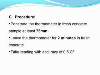 Fresh concrete tests | PPT