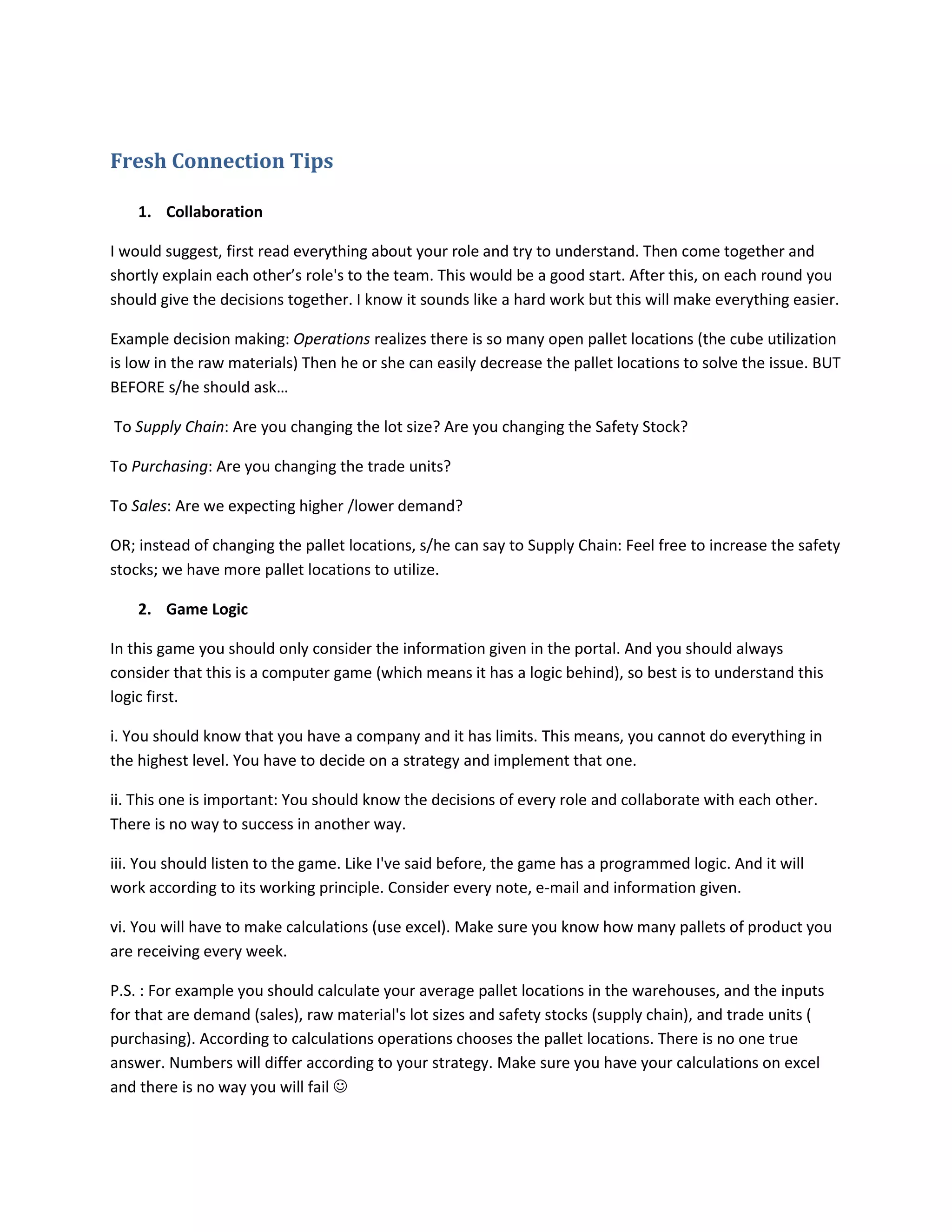 Fresh Connection Tips | PDF