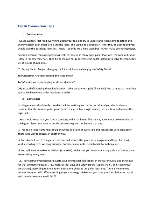 Fresh Connection Tips | PDF | Strategy Video Games | Video Game Genres