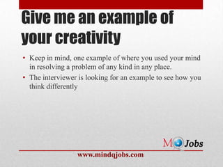Mindqjobs.com : Fresher interview HR questions | PPTX
