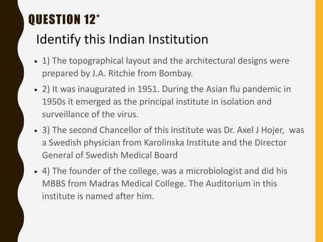 Freshers' Quiz Prelims - TMC - By George Zacharia | PPT