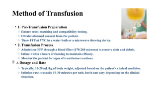 Fresh Frozen Plasma (FFP) transfusion.pptx | Blood Disorders | Diseases ...