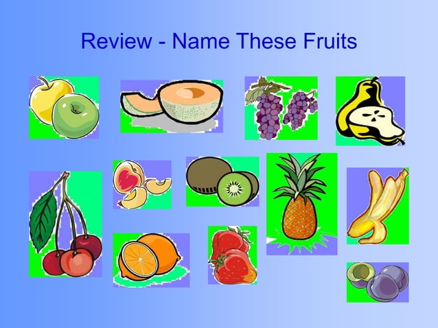 FRUITS AND VEGETABLES TO WORK IN ESL CLASSES | PPT