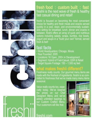 Freshii Franchise eBrochure | PDF