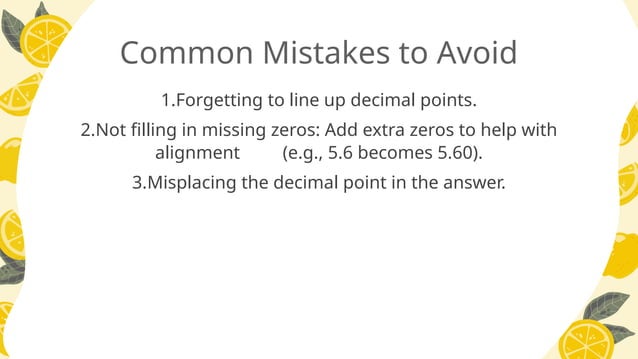 adding and subtracting decimals lesson plan | PPT
