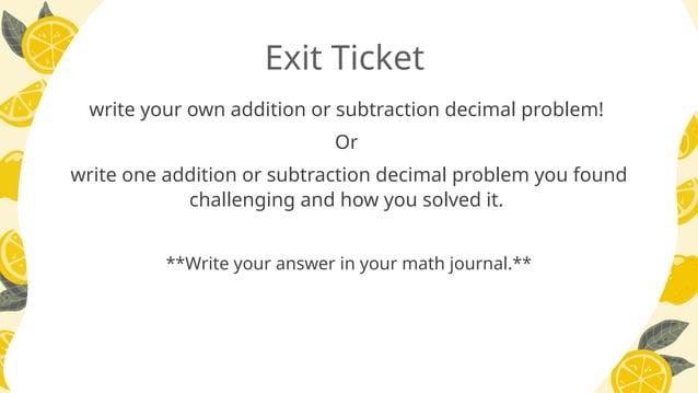 adding and subtracting decimals lesson plan | PPT