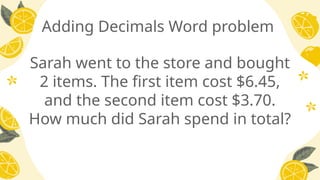 adding and subtracting decimals lesson plan | PPTX