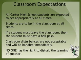 Carter High School - Class of 2017 Expectations | PPTX
