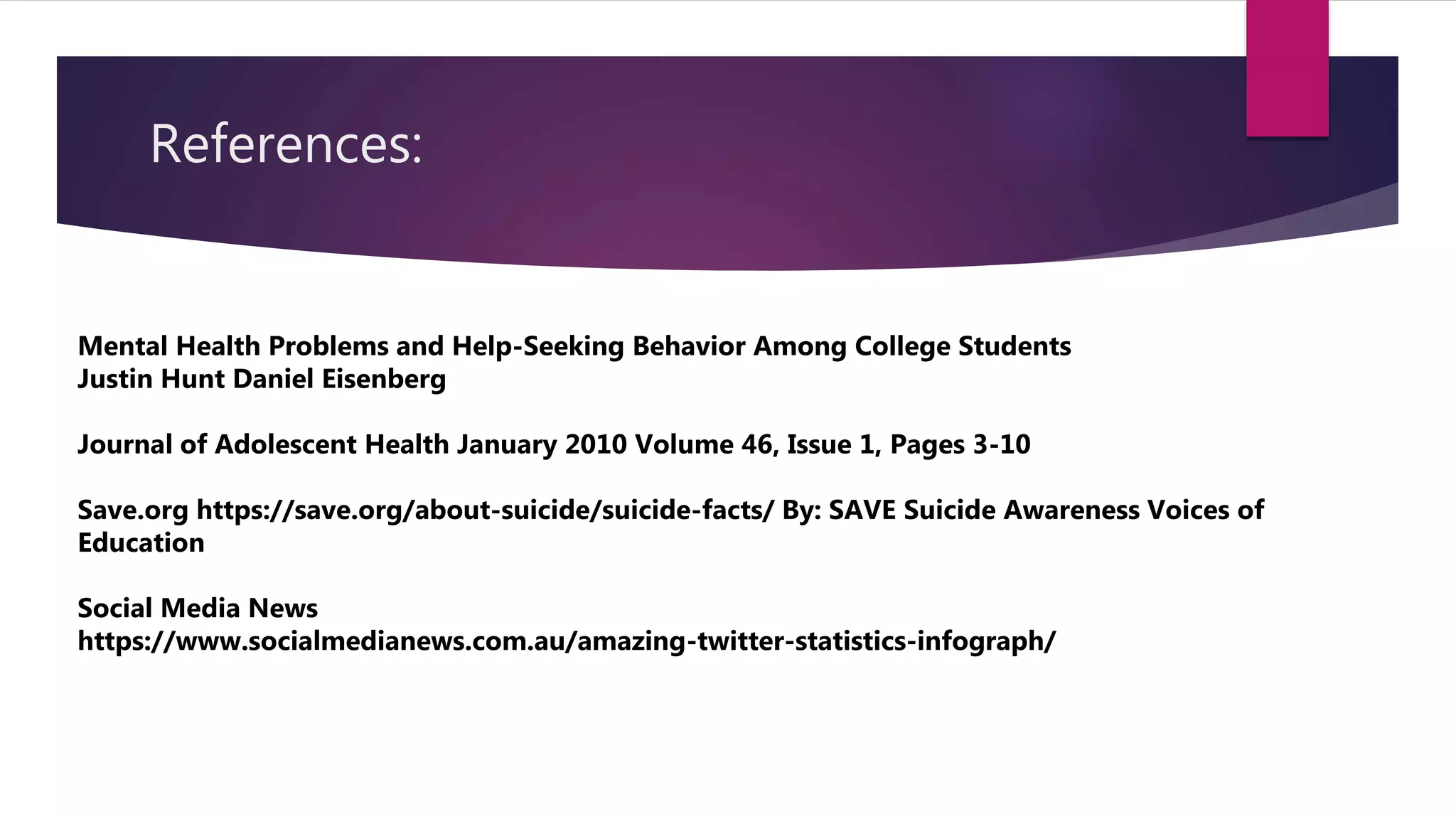 Freshman seminar mental health presentation a | PPTX