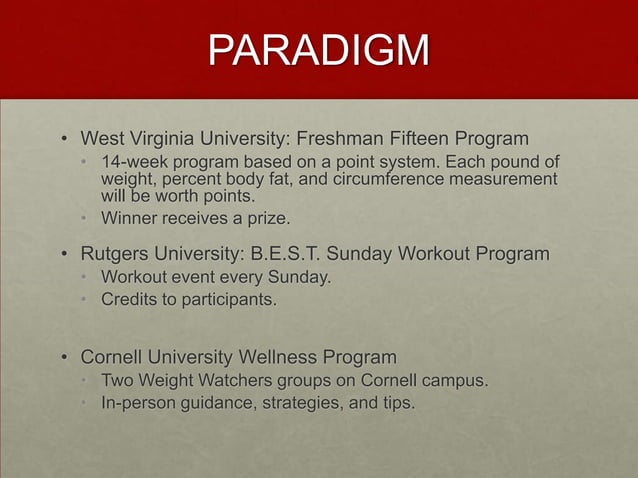 Freshmen 15 final final | PPT