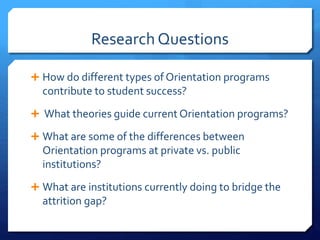 Freshmen orientation research pp | PPT