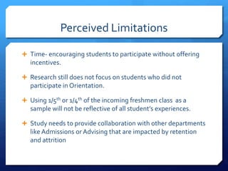 Freshmen orientation research pp | PPT