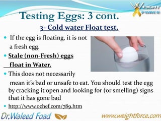 Fresh, stale and spoilt eggs : Nutrition & Food hygiene | PPTX