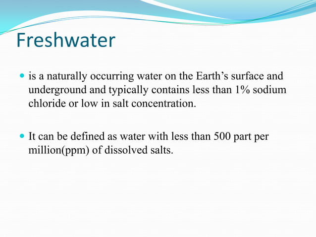 Freshwater | PPTX | Geography | Science