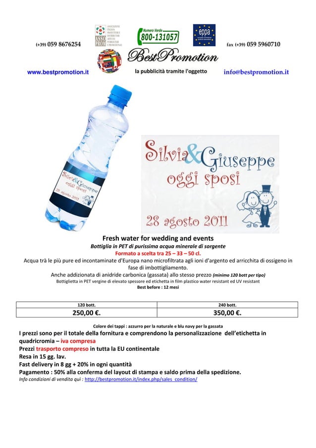 Fresh water 50 cl wedding | PDF
